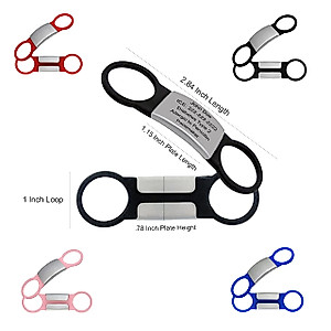 Multi-Purpose Waterproof Red Safety Alert ID Bracelet - Free Engraving - Hypoallergenic Silicone Attachment with 30mm Plate - Runners ID - Fitness ID - Triathletes ID - Religious ID - ID Bracelet