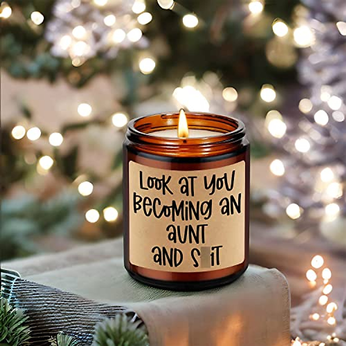 LEADO Scented Candles - Pregnancy Announcement for Best Friend, Sister - Baby Announcement Gifts for Aunt, New Aunt Gifts - Mothers Day, Baby Reveal Gifts for Aunt to be, Auntie, Promoted to Aunt