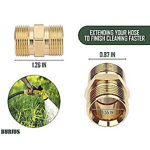 Pressure Washer Quick Connect Adapter - M22 Adapter Pressure Washer Hose Connector Kit - Brass Hose Quick Connect Set 4500 Psi Pressure Adapter - Hose Quick Connect Fittings for Pressure Washer