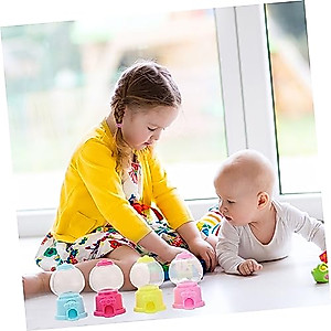 Gumball Machine 8 pcs Kindergarten Desk Favors Miniature Coin Decoration Grabbing Candy Machine Wedding Party Bubble Vending Plastic for Gift Green Yellow Rotatable Candy Machines