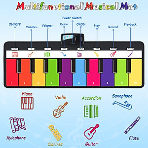 Piano Mat, TWFRIC Toddler Piano Mat with 38 Music Sounds Floor Piano Music Keyboard Baby Musical Developmental Toys Learning Educational Toys for 1 2 3 4 5 Year Old Girls Boys Birthday