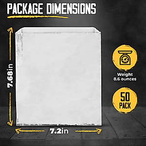 C&S Event Supply Co. Aluminum Foil Hamburger Sleeves - Water and Grease Resistance Sandwich Bags - BPA Free Burger Wrappers for Panini's, Pita Pockets, and Hot Sandwich (50, Silver)