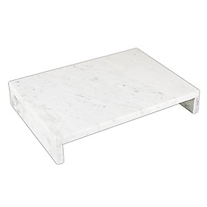 Santa Barbara Design Studio Table Sugar Waterfall Pedestal Cheese Board, 14" x 10", White Marble