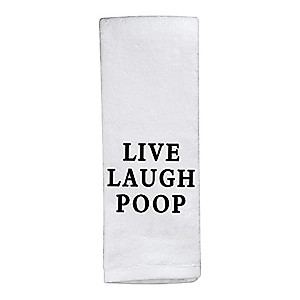 Live Laugh Poop Funny Bathroom Hand Towel Hand Towel Guest Bathroom Housewarming Gift (Live Laugh Poop T)