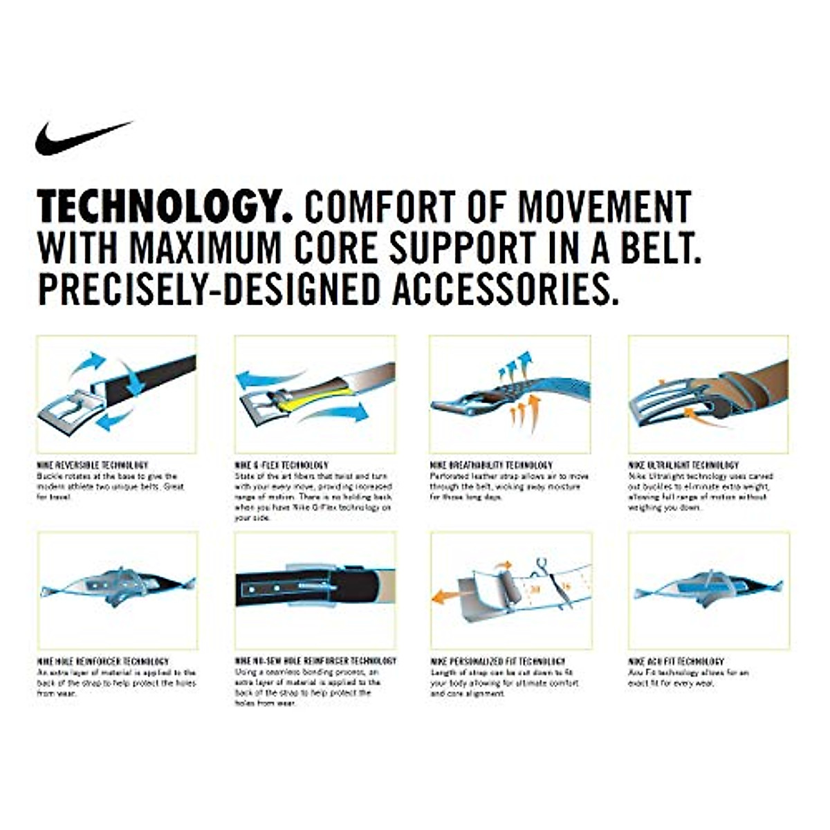 Nike Men's Reversible Stretch Web Belt, Navy/Grey, One Size