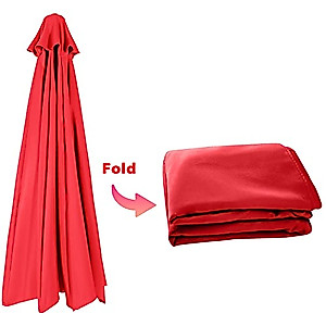 ABCCANOPY 9ft Outdoor Umbrella Replacement Top Suit 8 Ribs (Red)