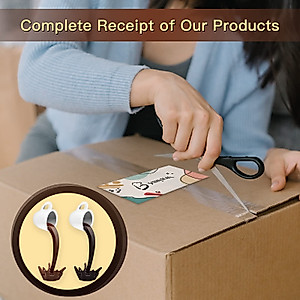 WEBBYBEAR Floating Coffee Cup Sculpture, 2 Pieces 8.7 in Magic Pouring Spilling Splash Coffee Mugs, Funny Resin Coffee Mug Decorations for Cafe or Kitchen (Brown, Black)