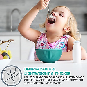 LIANGKEN Unbreakable Cereal Bowls 24 oz, Plastic Bowls Reusable Light Weight Bowl, Set of 6, Large Lightweight Bowls Made of Wheat Straw Fiber Ideal for Salad, Soup, Ramen, Noodles, Oatmeal