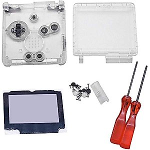 Replacement Full Housing Case Shell with Screwdriver for GBA SP Gameboy Advance SP Clear
