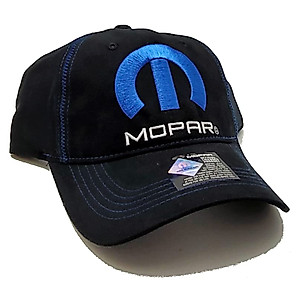 Checkered Flag Men's Mopar Cap an Adjustable Black Fabric Hat