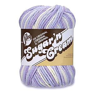 Lily Sugar 'n Cream Yarn - 100% Cotton - Assortment (Purple 'n Orange)
