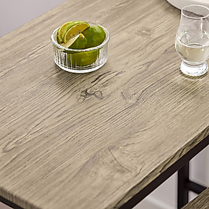 Haotian SoBuy 3 Piece Dining Set, Dining Table with 2 Stools, Bar Table Set, Home Kitchen Counter Breakfast Table, Bar Table with 2 Bar Chairs, Natural OGT03-N