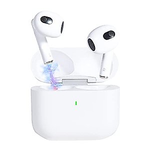AAZ Wireless 5.2 Bluetooth Headphones, Wireless Gaming Earbuds with Stereo Sound, in-Ear bass Sports White Headphones with Built-in Microphone
