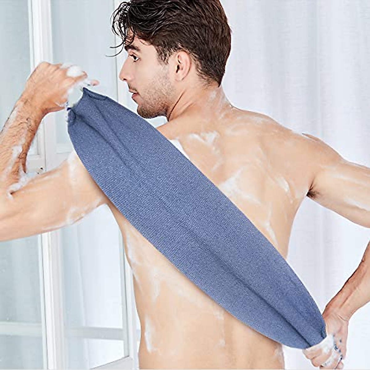 Evridwear Exfoliating Back Scrubber with Handles Two Sides for Body Shower Deep Cleans Skin Massages Invigorating Blood Circulation Men Women One Size (Back Scrubber)
