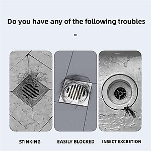 MAOYONG Shower Drain Cover Tub Stopper - Square Silicone Floor Drain Cover for Bathroom, Bathtub Stopper Drain Plug Cover, Kitchen Sink Drain Stopper 5.9 Inch Grey 1PCS