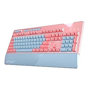 ASUS ROG Strix Flare Pnk (Cherry MX Brown) Limited Edition Mechanical Gaming Keyboard with Switches, Aura Sync RGB Lighting, Customizable Badge, USB Pass Through and Media CONTROLS