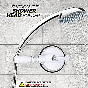 Shower Chair Set of 5 Includes Suction Grab Bar & Suction Cup Shower Head Holder & Back Scrubber & Additional Sponge Tool Free Shower Chair with 8 Adjustable Heights Portable Bath Chair for Elderly