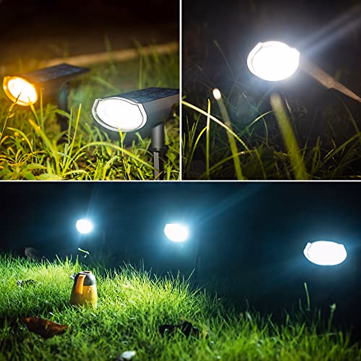Solar Spot Lights Outdoor Waterproof IP68, Anxbbo 16 LED Solar Landscape Spotlights with 3 Light Modes, Dusk-to-Dawn Solar Powered Lights for Yard, Garden, Fence, Pathway - 2 Pack(Cool White)