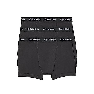 Calvin Klein Men's Cotton Stretch 3-Pack Boxer Brief, 3 Black, M