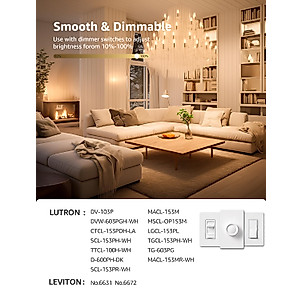 Lepro E12 LED Bulbs B11 C35 Chandelier Light Bulb Filament LED Candle Bulbs, Dimmable 5.5 watt 60W Equivalent, 500 Lumen 2700K Warm White, Ceiling Fan Bulb Candelabra Bulbs, Pack of 6