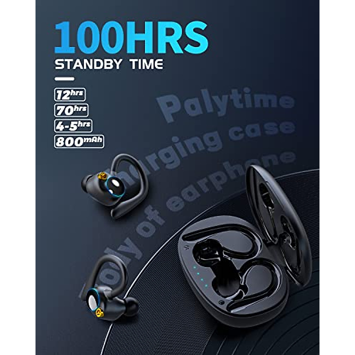 FBJJ Wireless Earbuds Bluetooth 5.3 Headphones, Sport Wireless Ear Buds 120H Playtime, Noise Cancelling IPX7 Waterproof Wireless Workout Earphones with Charging Case, for Sports Running Exercise