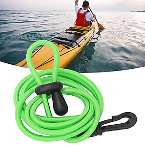 VBESTLIFE Life Kayak Paddle Leash, 50in Bungee Rope Fishing Rod Leash Cord Canoe Paddle Leash(Green)