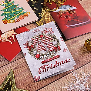 Merry Christmas Cards Holiday Greeting Cards 18 Cards with Red Envelopes and Cute Seals 30 Pack Set Assorted