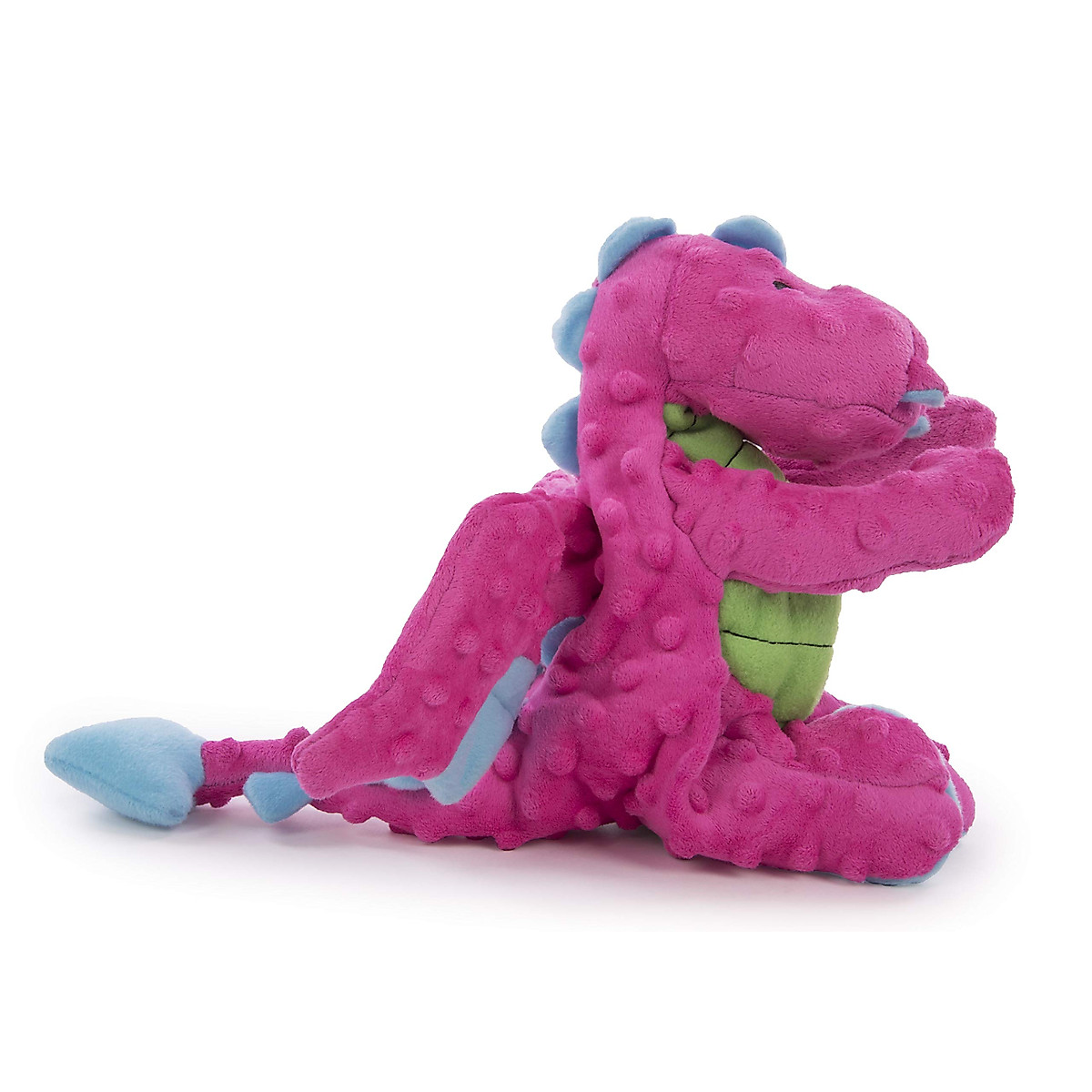 goDog Bubble Plush Dragons Squeaky Dog Toy, Chew Guard Technology - Pink, Large