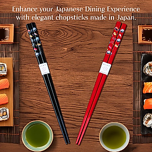 Musuubi Japan Japanese Chopsticks Made in Japan - Set of Two Pairs of Cute sushi Chopsticks Reusable Wooden Chopsticks for Adults