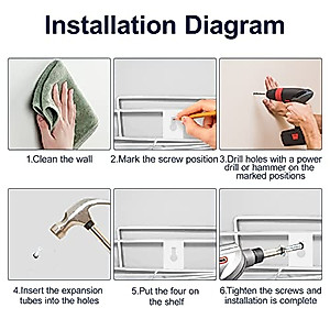 Huryfox Corner Shower Caddy Bathroom Organizer Shower Shelf with Hooks, Adhesive Shower Shelves, Wall Mounted Shampoo Holder, 2 Pack Shower Racks for Inside Shower, White