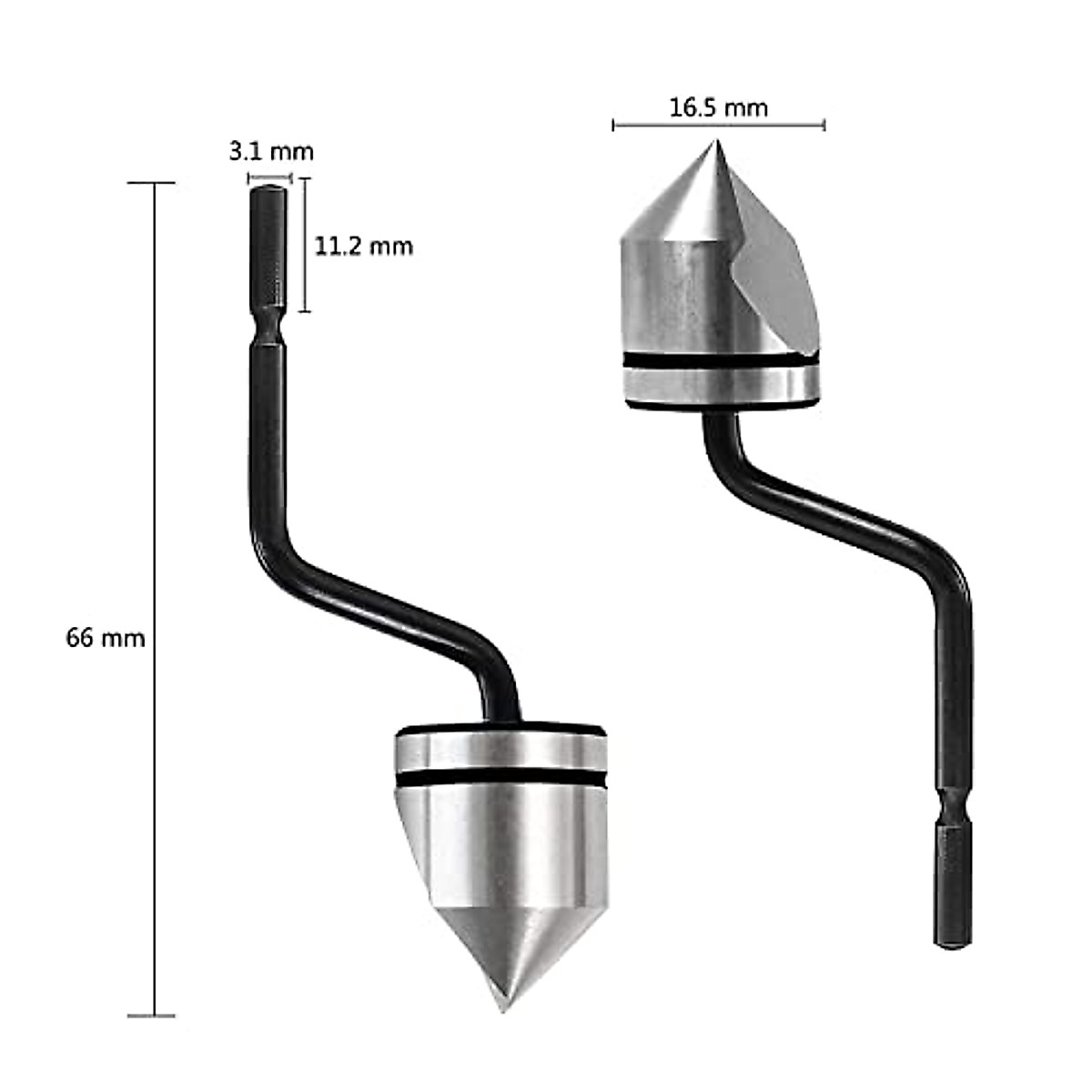 PUKSO Deburring Countersink Tool Set，RD16.5-BC1651 Countersink Hand Reamer, Great Burr Remover Hand Tool for Wood, Plastic, Aluminum, Copper and Steel