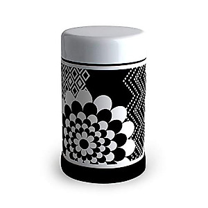 French Bull Stainless Steel Leak Proof Hot Lunch Thermos Vacuum Insulated Food Soup Jar Container, Easy Grip Lid, 16oz, Mosaic