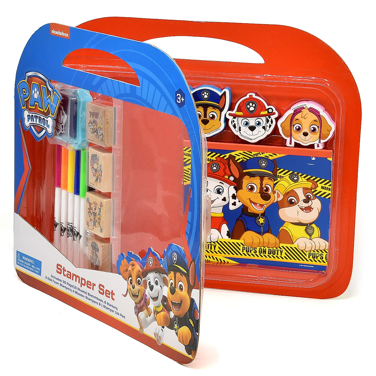 Gift Boutique Paw Patrol Kids Coloring Stamper and Activity Set, Mess Free Craft Kit for Toddlers Boys and Girls, Drawing Art Supplies Included Sketchbook, Bookmark, 3 Foam and 4 Wooden Stampers