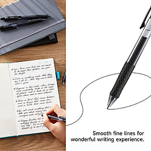 Black Gel Pens, 46 Pack(20 Gel Pens with 26 Refills) Lineon Retractable Medium Point Gel Pens Smooth Writing with Comfortable Grip for Office School