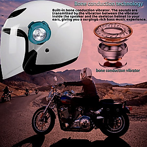 BenexBesdi Motorcycle Wireless Bone Conduction Helmet Speaker Waterproof Bluetooth Helmet Headphone with DSP Multiple Noise Reduction Microphone for Various Helmets (Green)