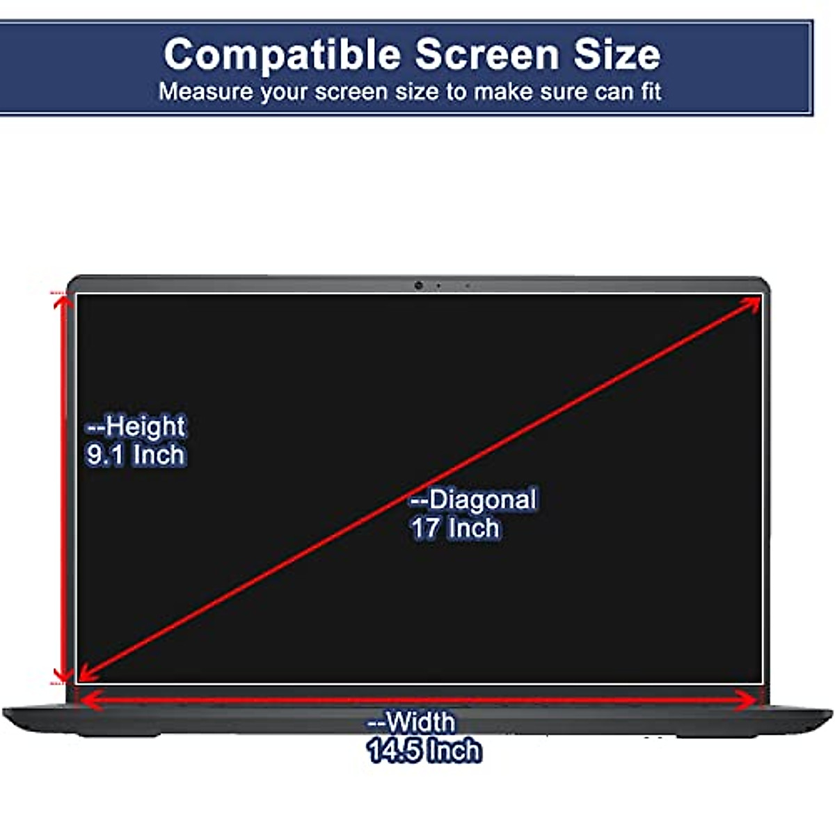2Pack 17" Laptop Screen Protector for 17 Inch 16:10 Aspect Ratio Screen HP/Dell/Sony/Samsung/Lenovo/Acer/MSI/Razer Blade/LG Gram 17 Laptop, High Definition Anti-Scratch Clear Shield
