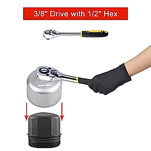 JDMON 86mm 16 Flute Oil Filter Wrench Compatible with Volvo and BMW-Cartridge Style Housing Caps