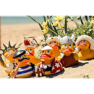 Lanco Skier Rubber Duck Bath Toy | All Natural, Organic, Eco Friendly, Squeaker Brand | Imported from Barcelona, Spain