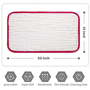 Baby Muslin Burp Cloths Sets for Unisex Newborn Burping Clothes 6 Pack Bibs Rags for Boys and Girls (Pink)