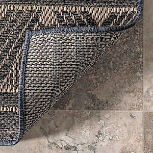 nuLOOM Maia Striped Tribal Indoor/Outdoor Area Rug, 8x10, Grey