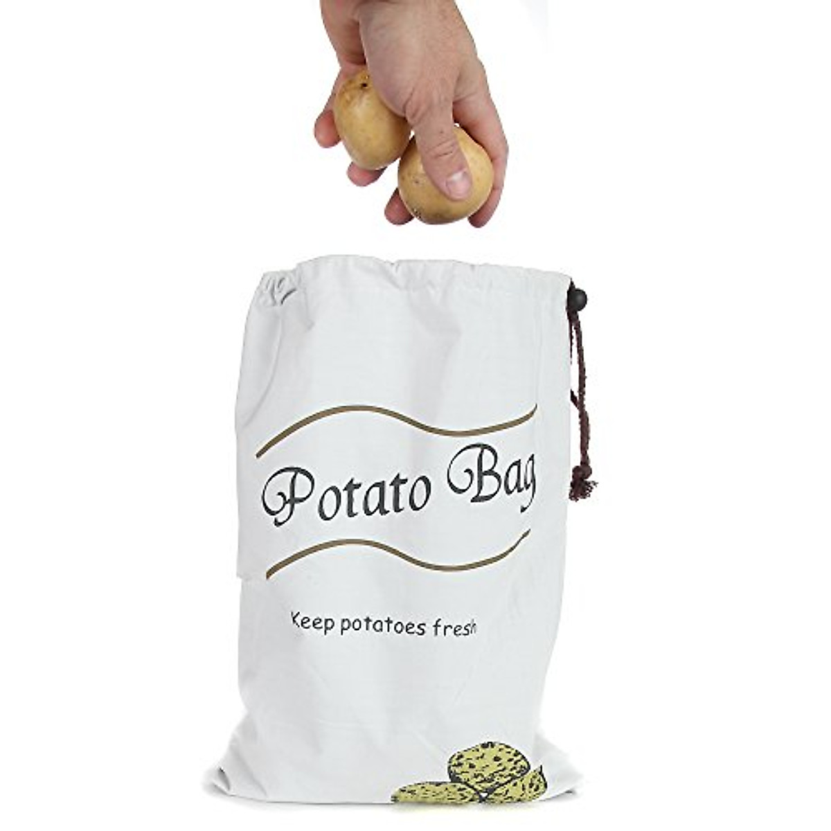 Set of 2 Vegetable Bags, Includes Potato Bag and Onion Bag - by Home-X