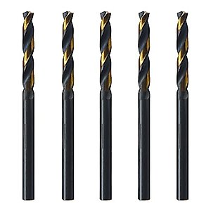 MAXTOOL 1/8" 5pcs Identical Screw Machine Drills HSS M2 Twist Stub Drill Bits Black & Bronze Fully Ground Straight Shank Short Drills; SMF02H10R08P5