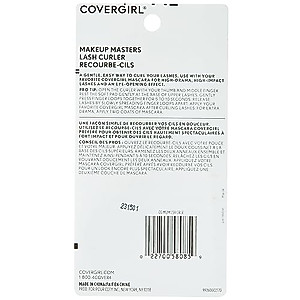 COVERGIRL Makeup Masters Eyelash Curler, Easy to Use, High Drama Lashes, 1 Count, Gentle and Easy Way to Curl Lashes, High Impact Lashes, Eye-Opening Effects