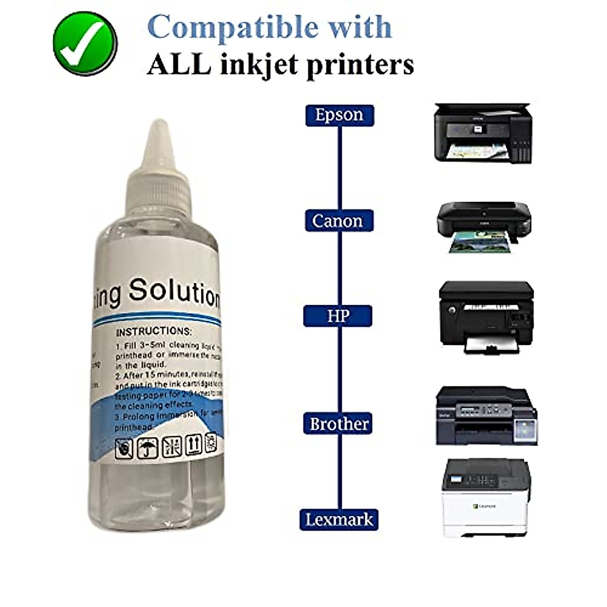 Universal Printer Cleaning Kit Unblock Print Head Nozzles Cleaner Flush