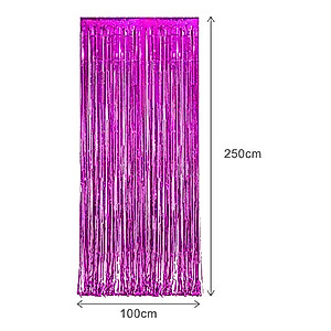 Hot Pink Tinsel Curtain Party Backdrop - GREATRIL Foil Fringe Curtain Photo Booth Streamers for Bachelorette Party Engagement Wedding Party New Years Eve Baby Shower Bridal Shower 2 PCS