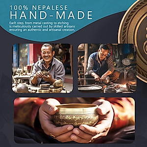 Tibetan Singing Bowl Set – Authentic Hand-Tuned Sound Bowl for Meditation – Complete Meditation Bowl Kit with Cushion, Mallet & Guide – Perfect Tibetan Bell for Yoga, Relaxation, & Sound Healing