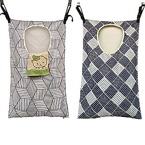 HDHYK Adjustable Space Saving Door Hanging Laundry Hamper Bag with Free Hanging Hooks,Door Hamper for Holding Dirty Clothes (2Pack)