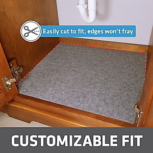 Drymate Premium XL Under Sink Mat, Waterproof Cabinet Protection Mats for Kitchen & Bathroom, Absorbent Shelf Liners, Slip-Resistant, Non-Adhesive, Machine Washable (USA Made)(24”x59”)(Light Grey)