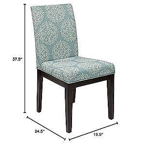 OSP Home Furnishings Dakota Upholstered Parsons Chair with Espresso Finish Wood Legs, Gabrielle Sky