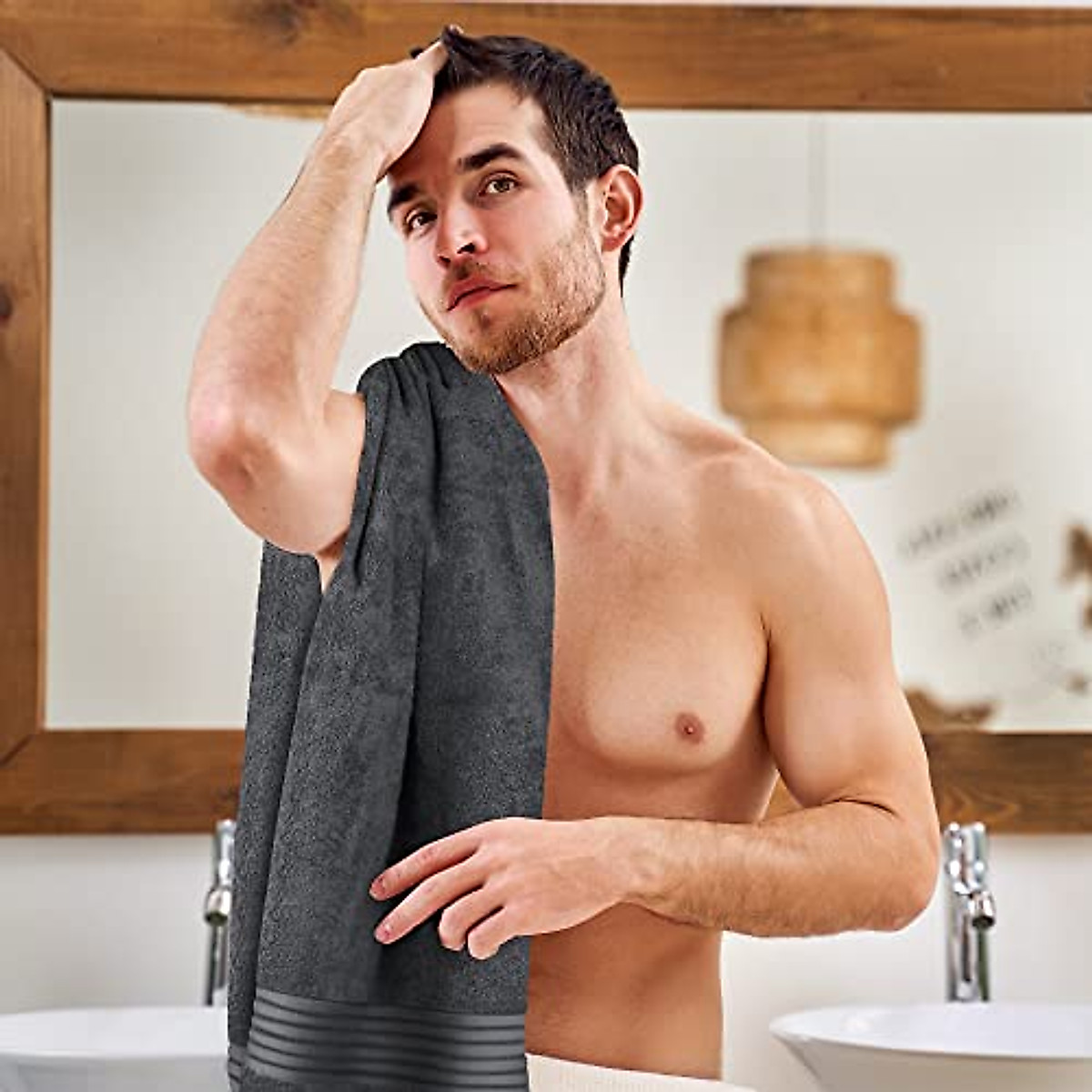 Utopia Towels 4 Piece Luxury Bath Towels Set, (27 x 54 Inches) 100% Ring Spun Cotton 600GSM, Lightweight and Highly Absorbent Quick Drying Towels for Bathroom, Gym, Spa, and Hotel (Grey)